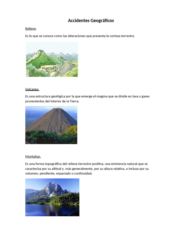 Accidentes Geográficos para Niños | PDF
