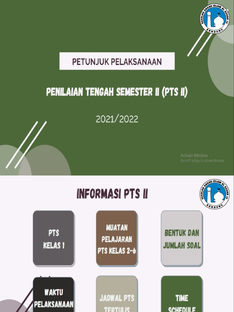Petunjuk Pelaksanaan PTS II 2021-2022 (1) | PDF