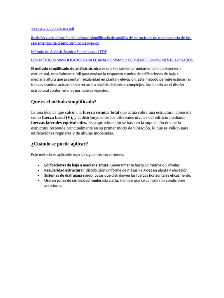 Metodo Simplificado. | PDF