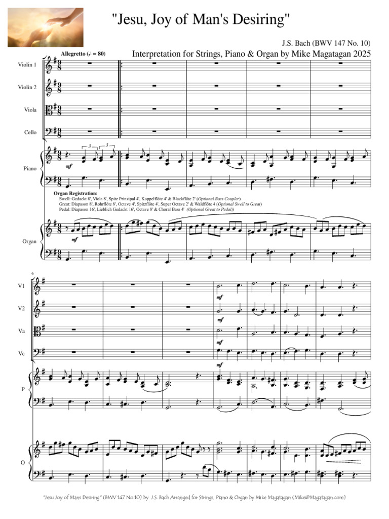 Bach Jesu-Joy-Mans-Desire (String Quartet and Piano) | PDF | Herz Und ...