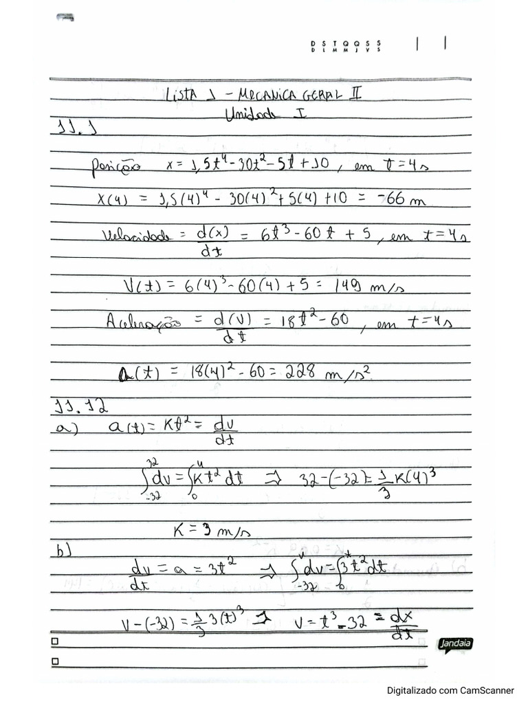 Lista1 Unidade1 | PDF