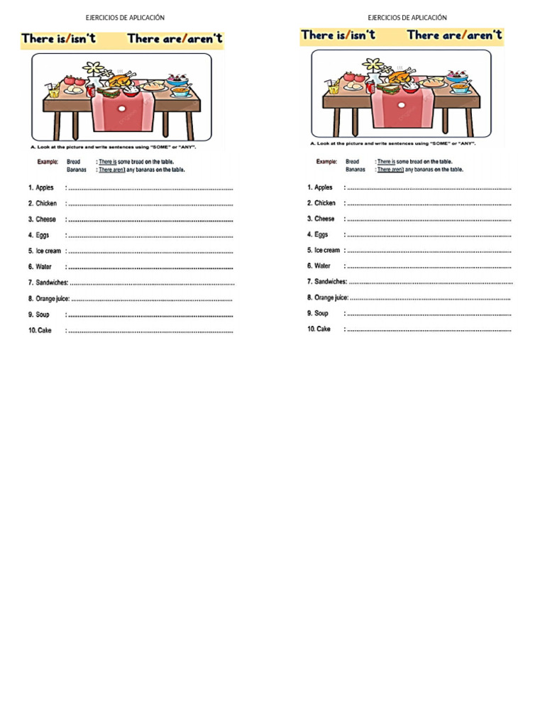 1° Ingles. Theres Is There Are - EXERCISES | PDF