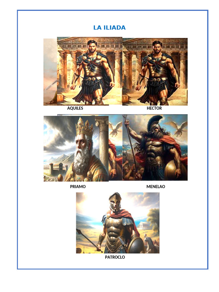 Personajes Iliada Principales | PDF