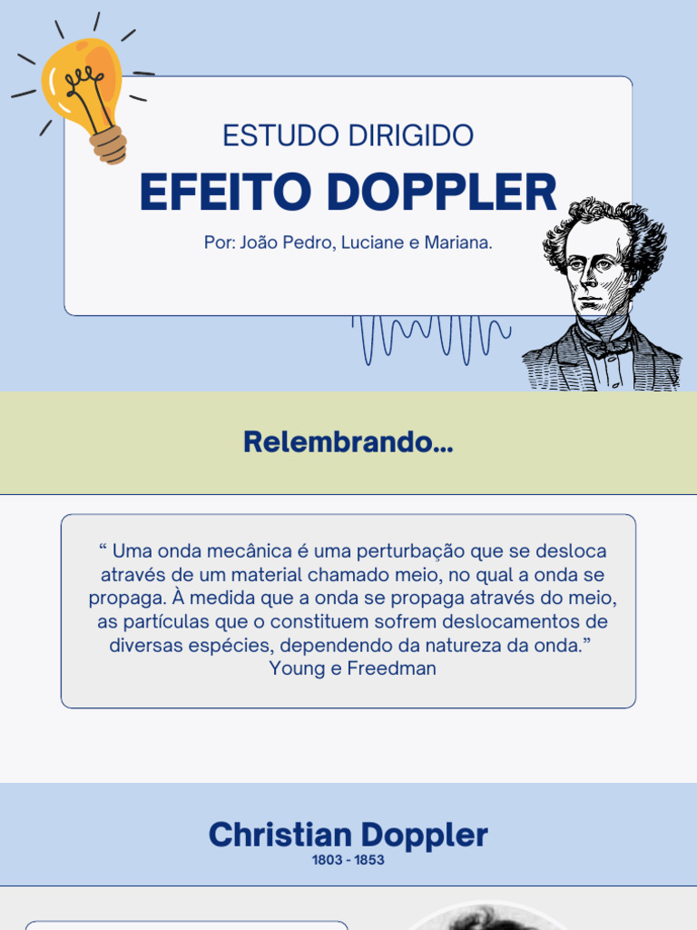 Equipe3 - Efeito Doppler-T01 | PDF | Ondas | Efeito Doppler