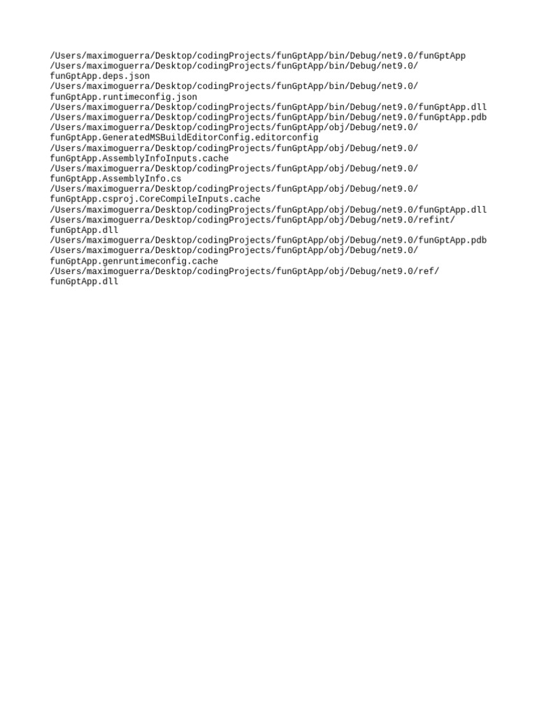 funGptApp Csproj FileListAbsolute | PDF
