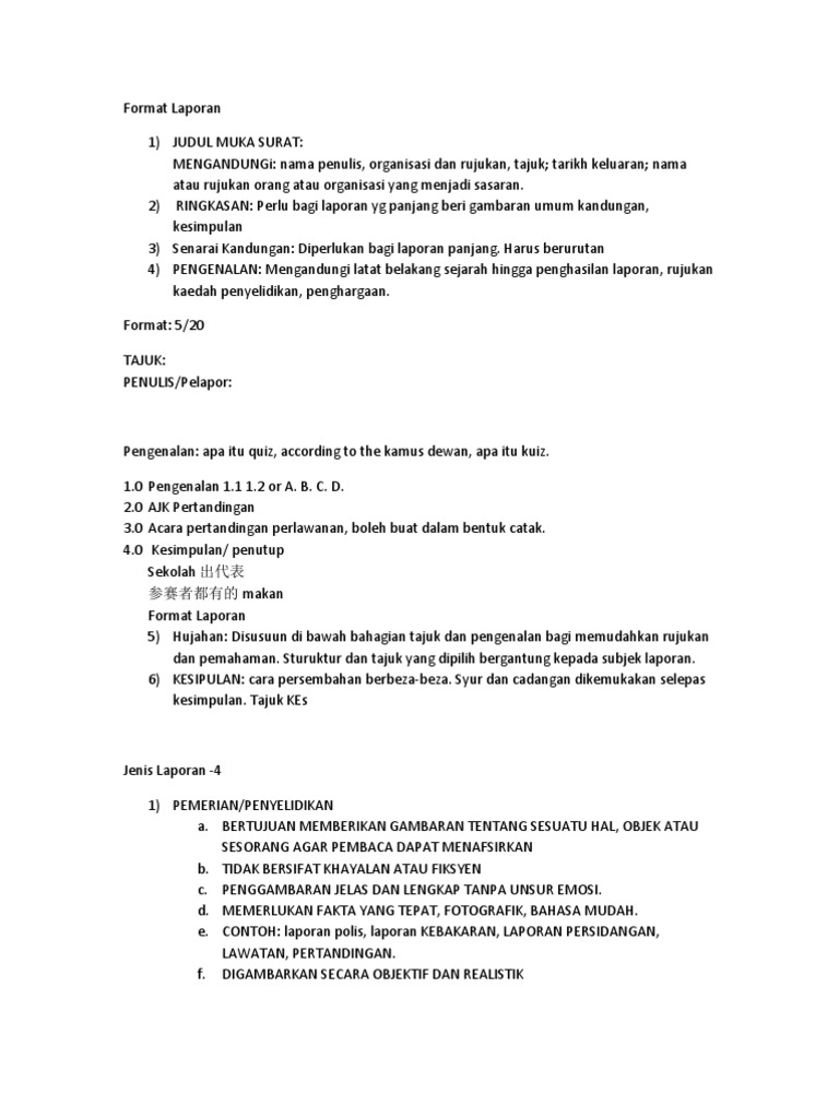 Format Laporan | PDF