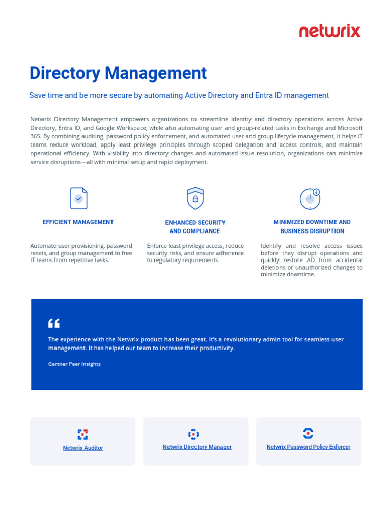 Directory Management: Save Time and Be More Secure by Automating Active ...