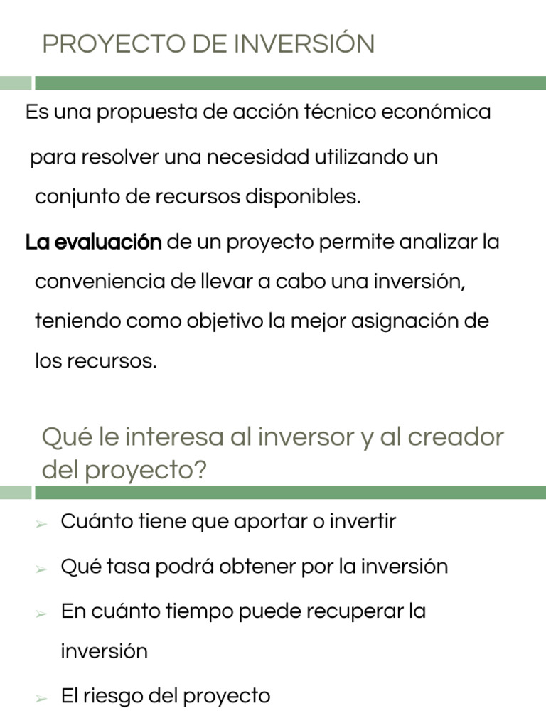06-Proyectos de Inversion | PDF | Tasa interna de retorno | Economias