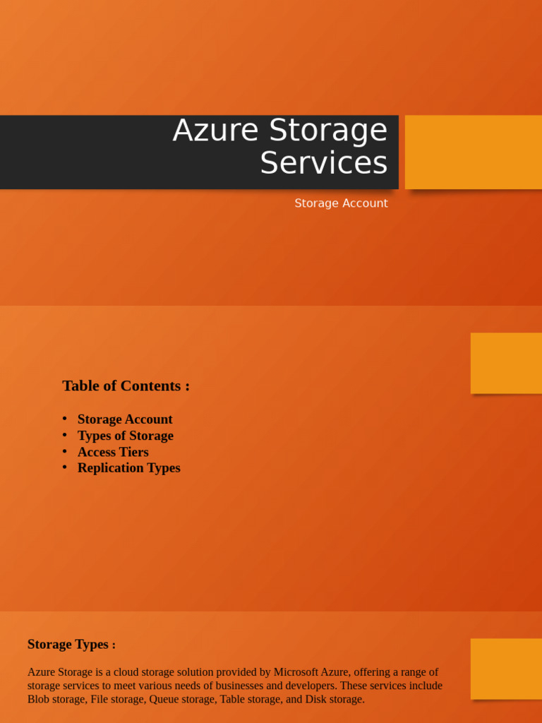 Azure Storage Services | PDF | Replication (Computing) | Computer Data ...