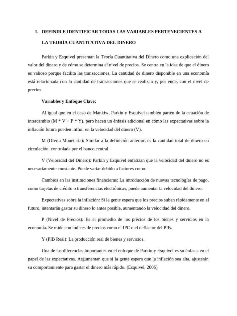 Tarea de Macro 2 | PDF | Dinero | Inflación