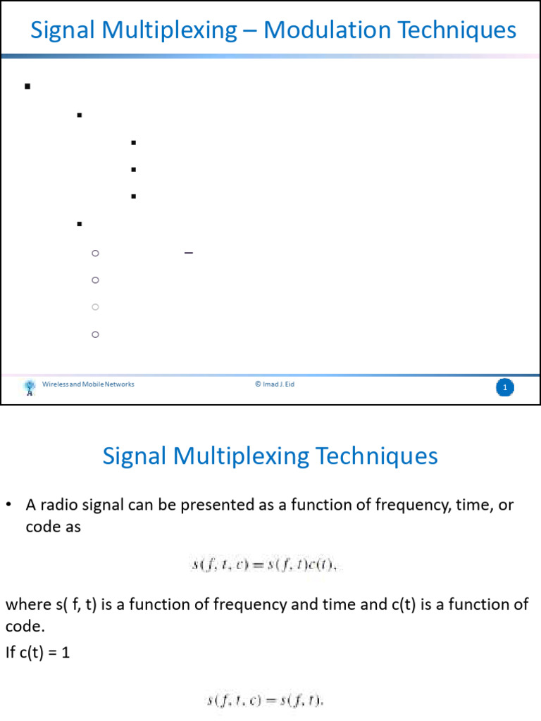 3-Multiplexing - Modulation Techniques | PDF | Modulation | Multiplexing