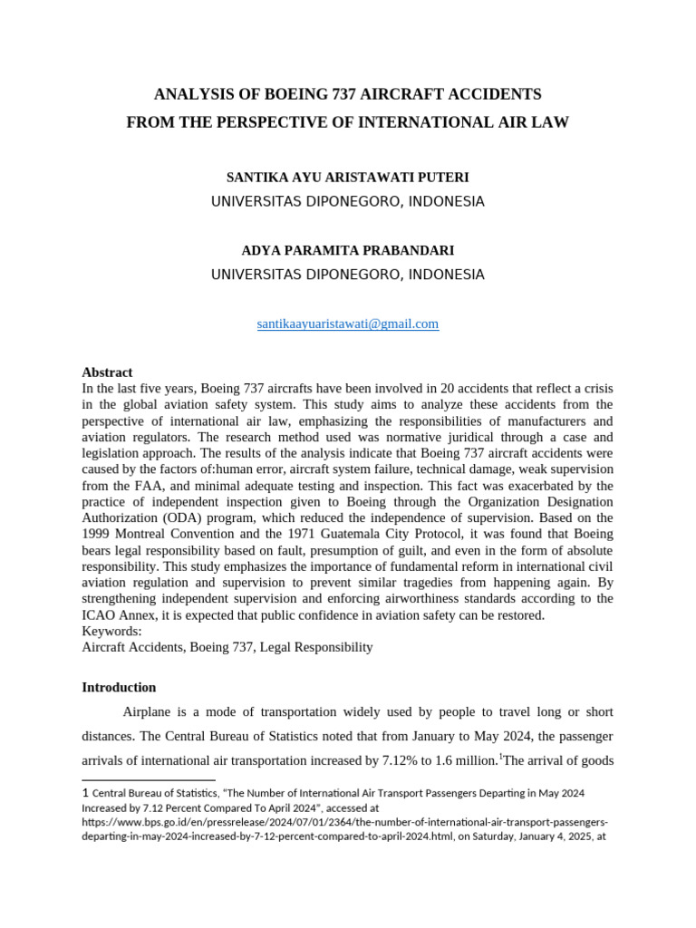 Journal On Aviation Safety | PDF | Aviation Accidents And Incidents | Federal Aviation ...