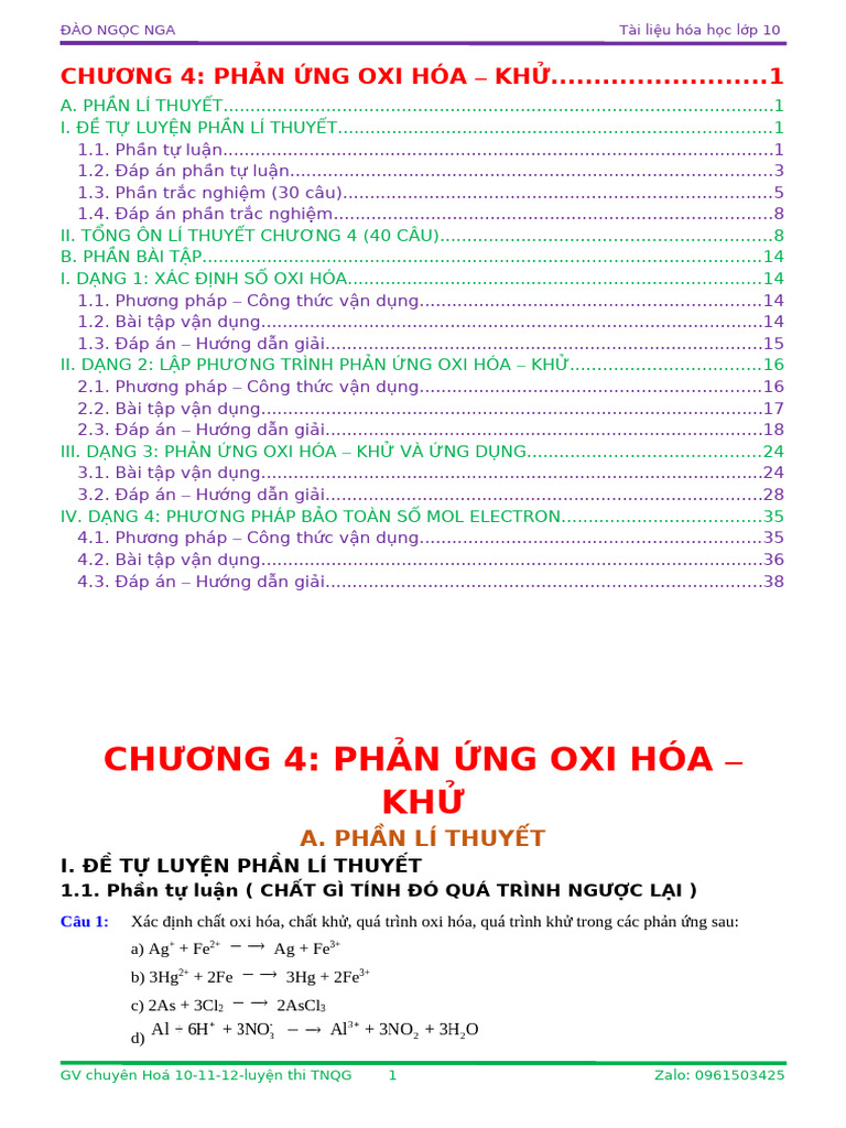 Chương 4 - PH N NG Oxi Hóa KH | PDF