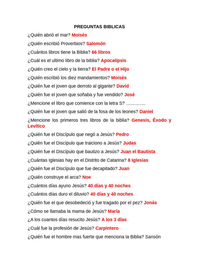 Preguntas Biblicas | PDF