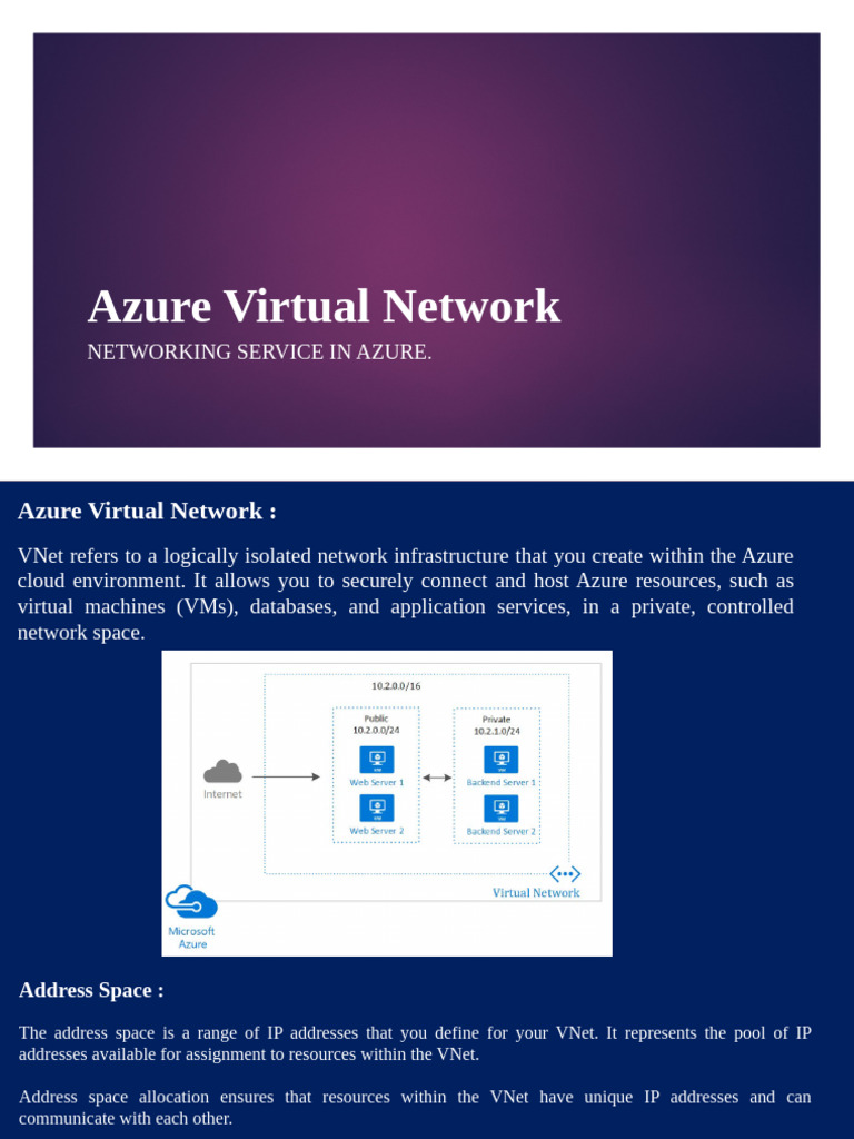 Azure Virtual Network Overview and Benefits | PDF | Computer Network ...