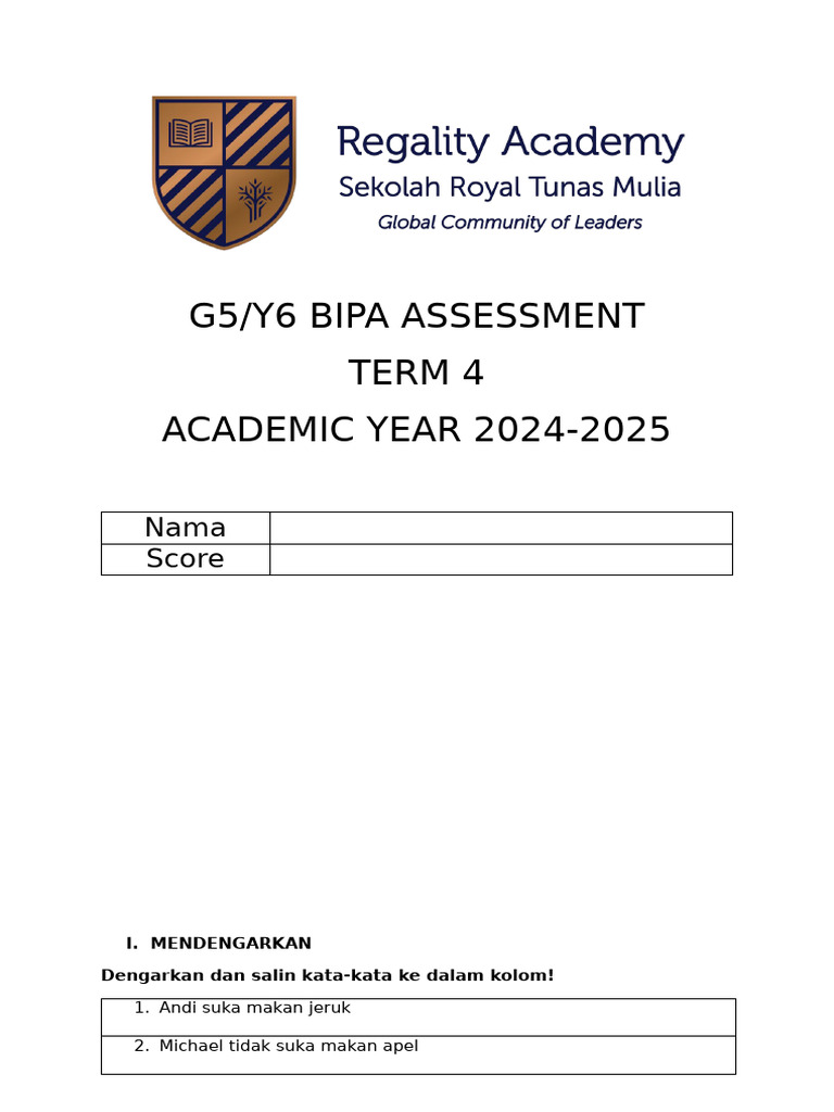Bipa Assessment | PDF