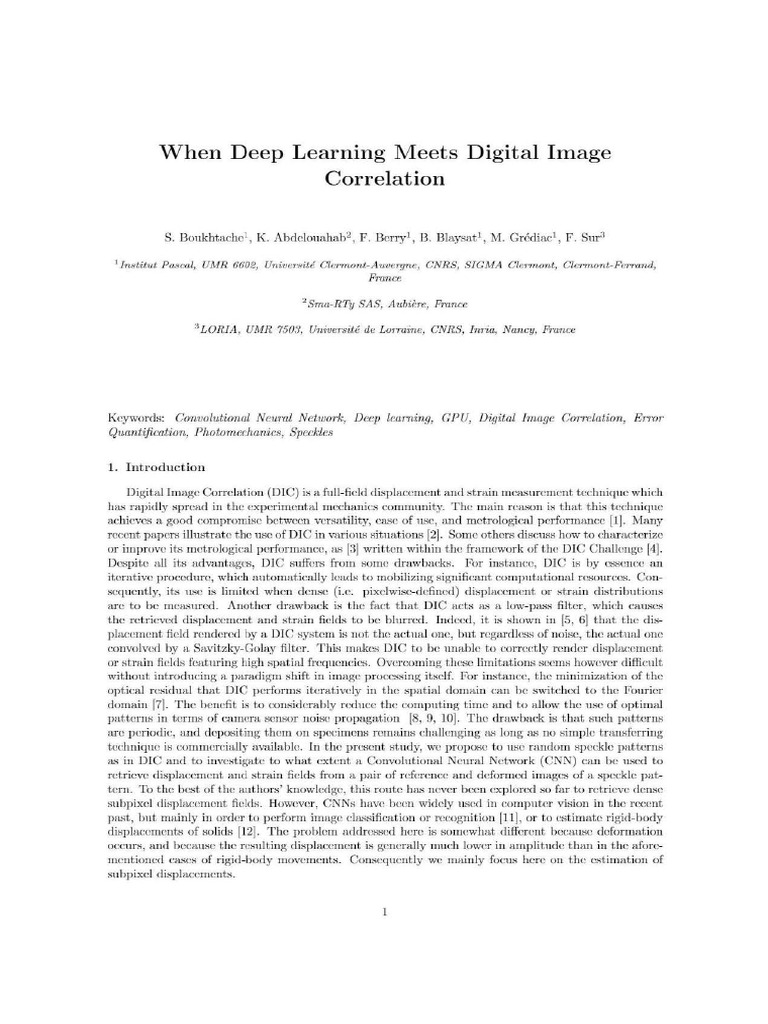 Deep Learning For DIC | PDF | Artificial Intelligence | Intelligence (AI) & Semantics