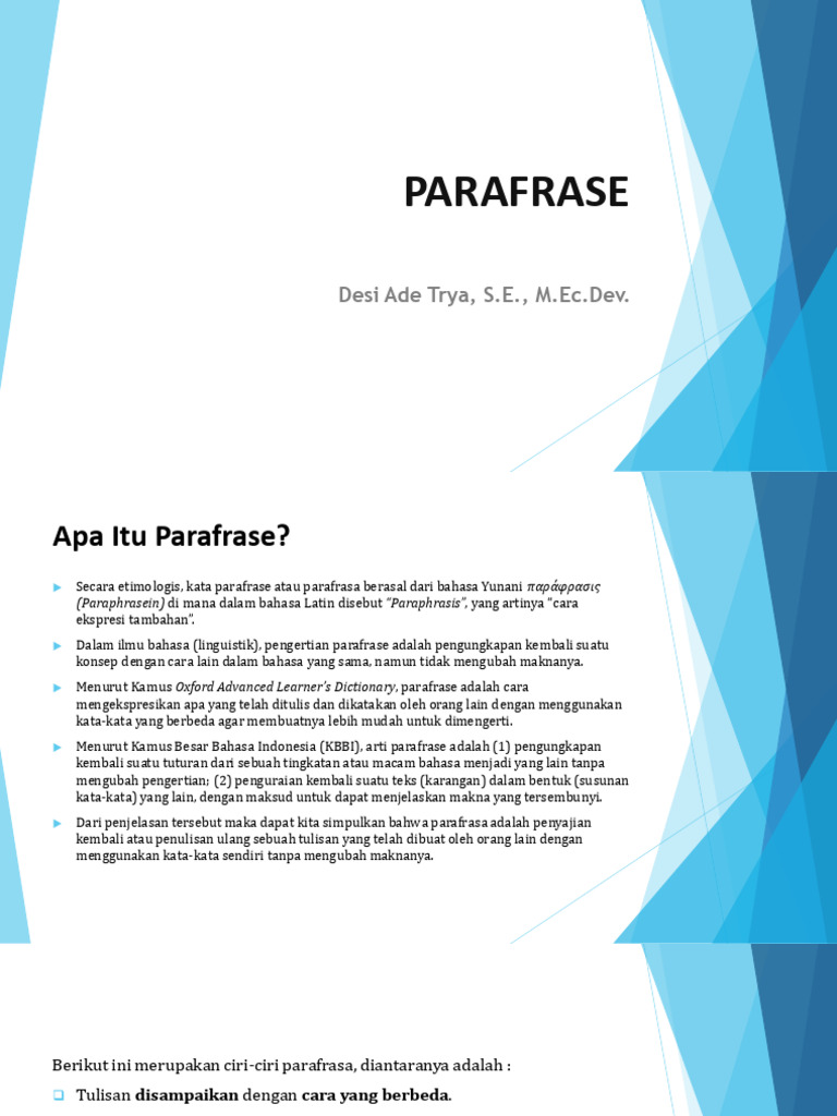 Parafrasa | PDF