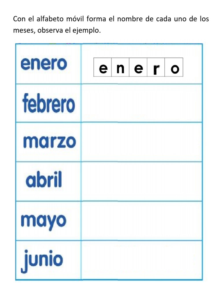 MESES DEL AÑO | PDF