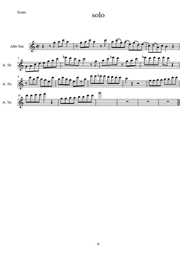 Alto Sax Solo Score Analysis | PDF