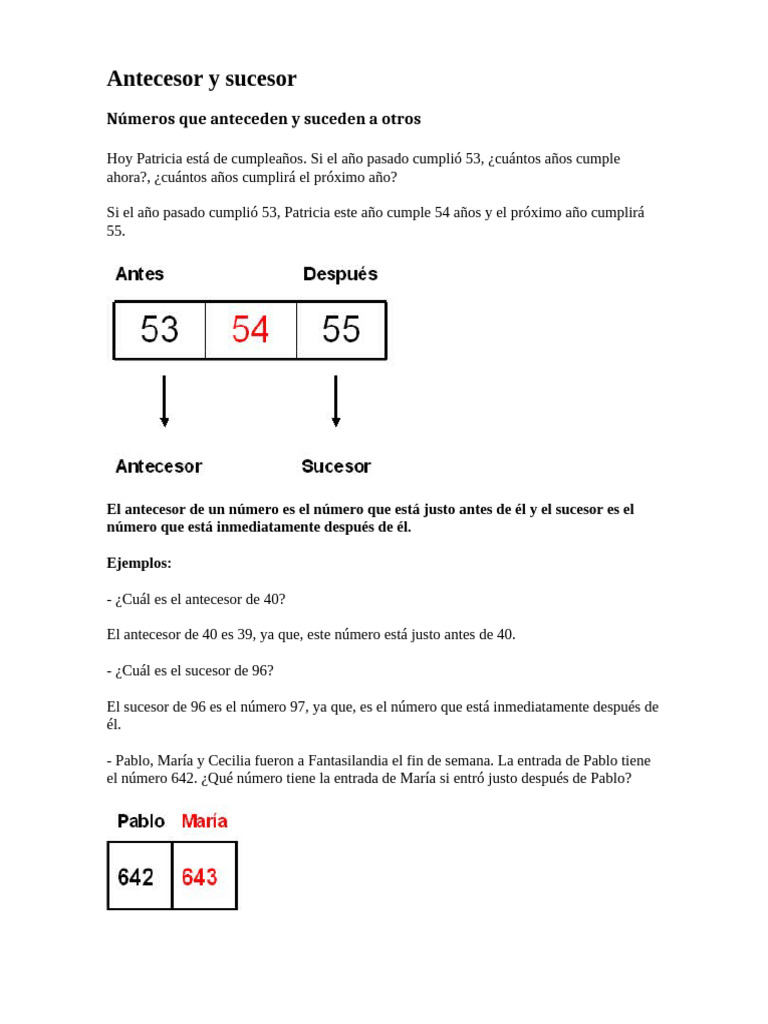 Antecesor y Sucesor | PDF