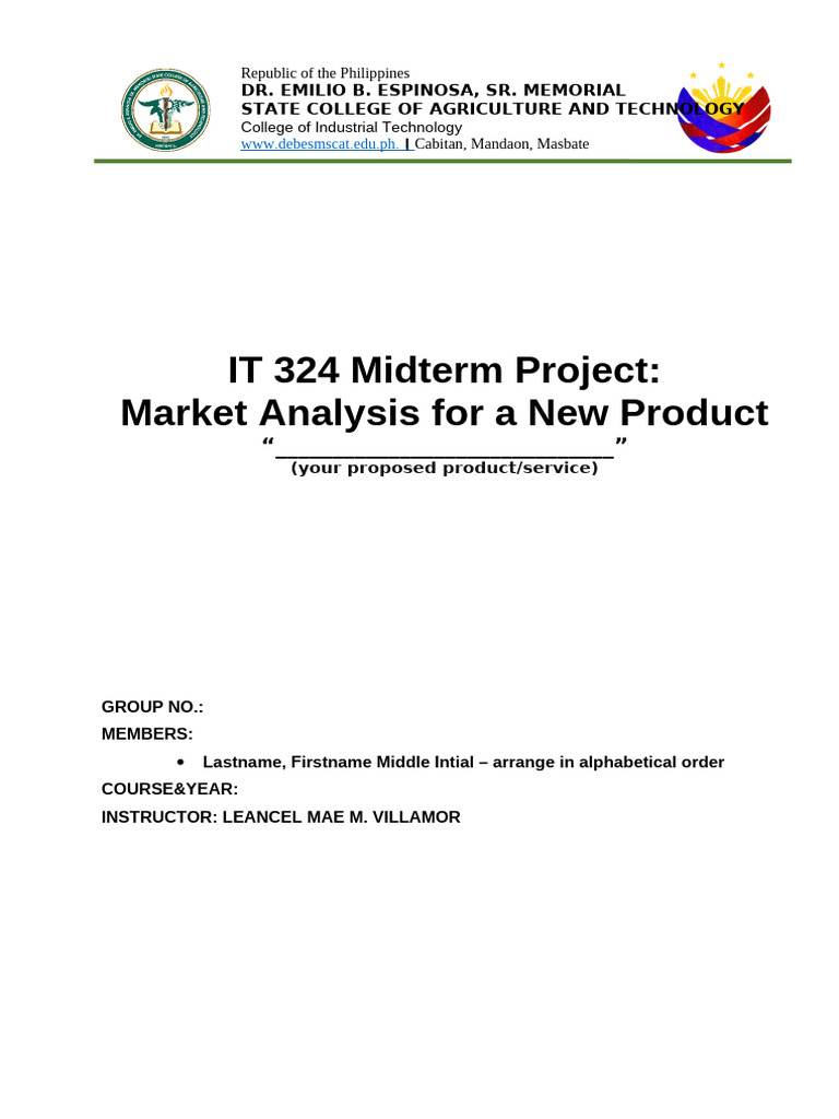 It 324 Midterm Proj Market Analysis Plan Template | PDF