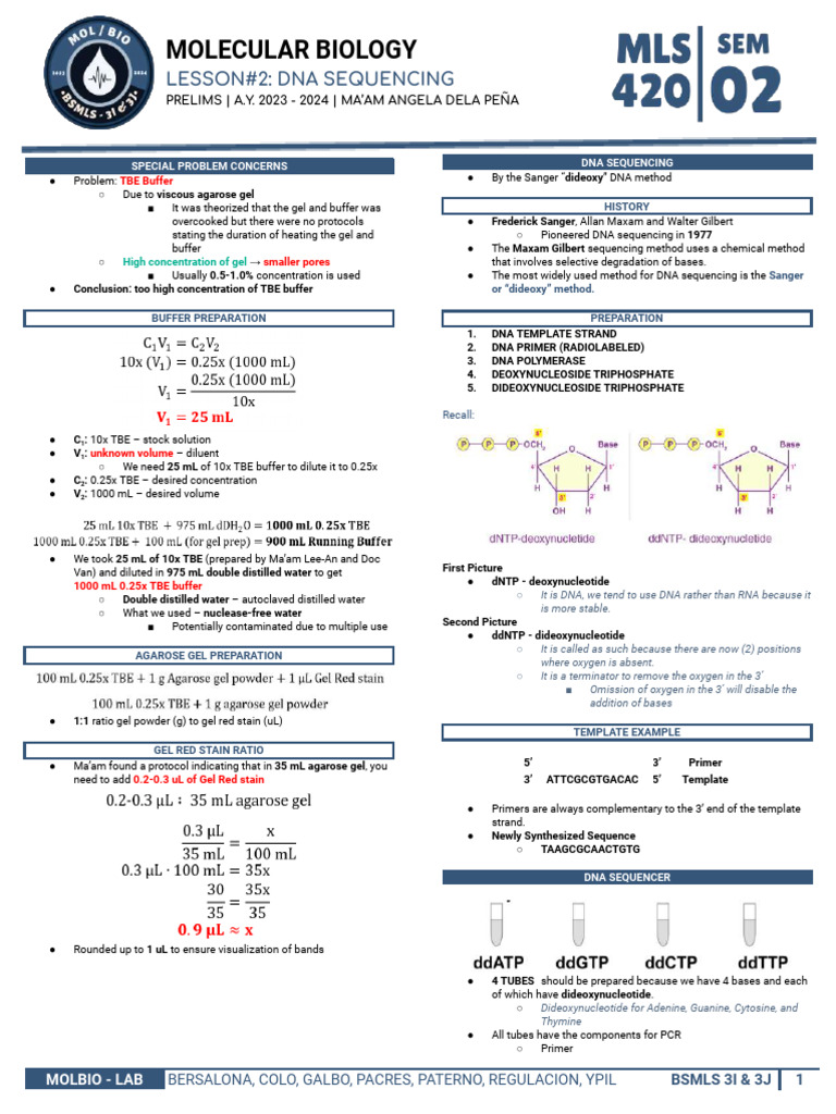 Dna Sequencing Molbio Lab | PDF | Primer (Molecular Biology) | Sequencing