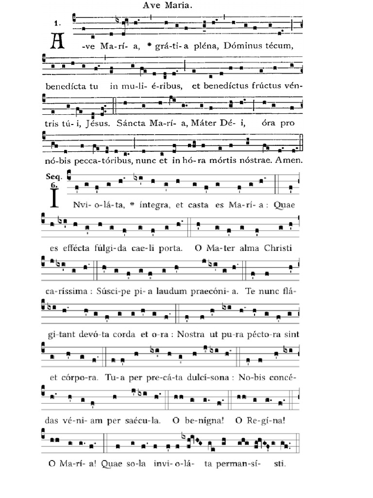 Ave Maria Et Inviolata Et Salve Mater Misericordiae | PDF