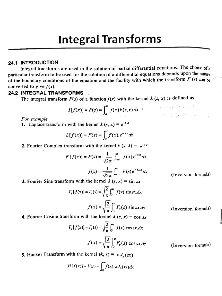 Integral Transform 1 | PDF