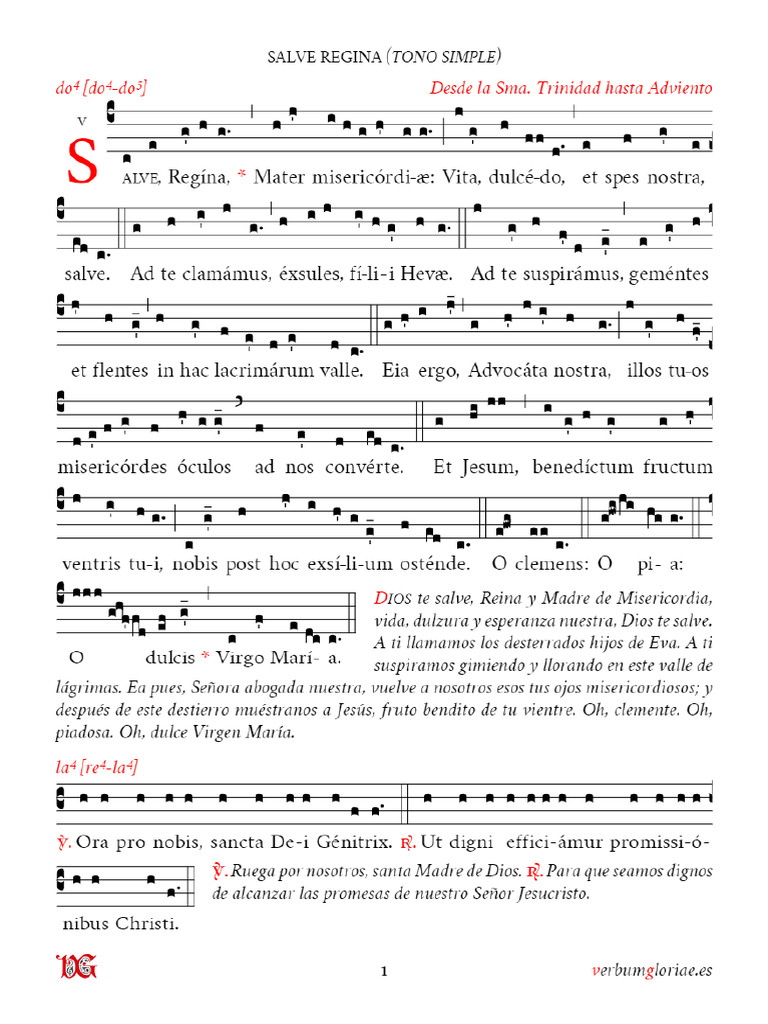 Salve Regina - Cum Oremus | PDF