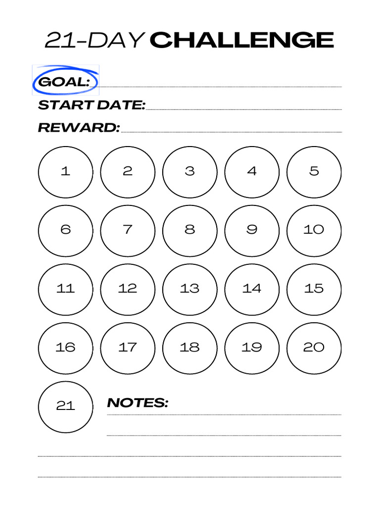 21 Day Challenge Tracker | PDF