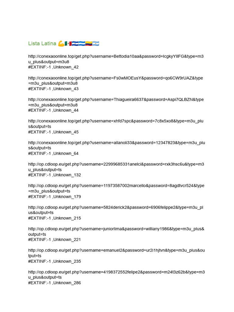 Listas M3u 100% Latina | PDF