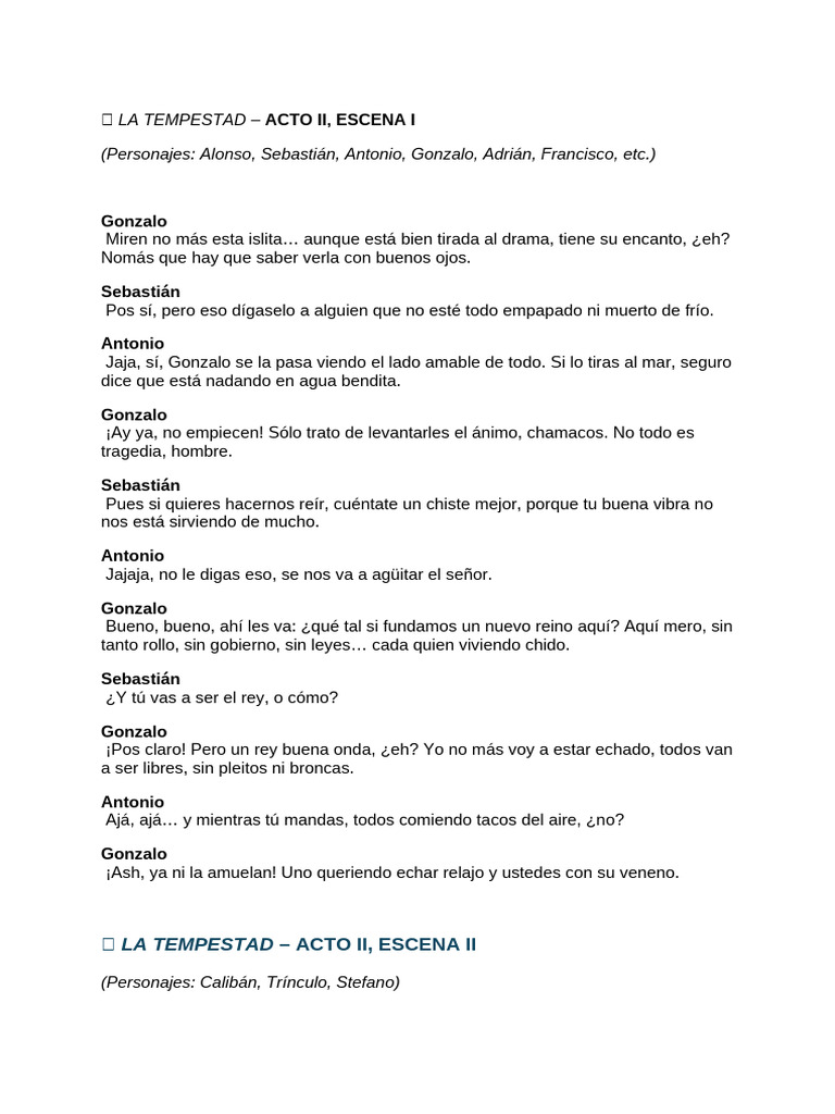 ? La Tempestad - Acto II | PDF