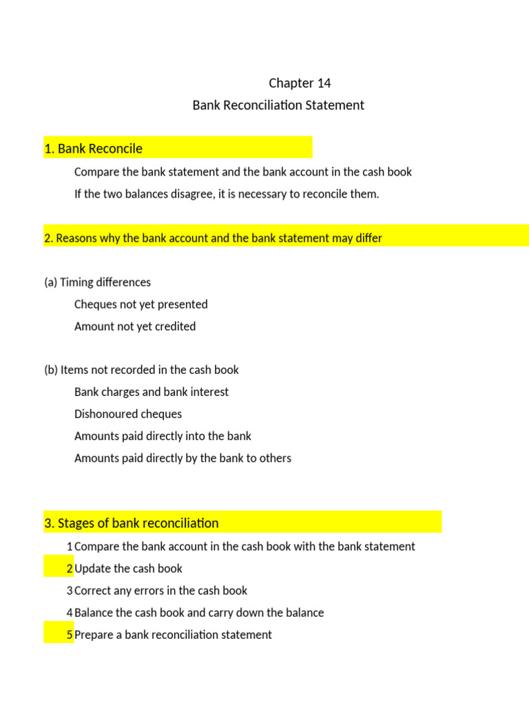 Chapter 14 Bank Reconciliation | PDF | Banks | Cheque