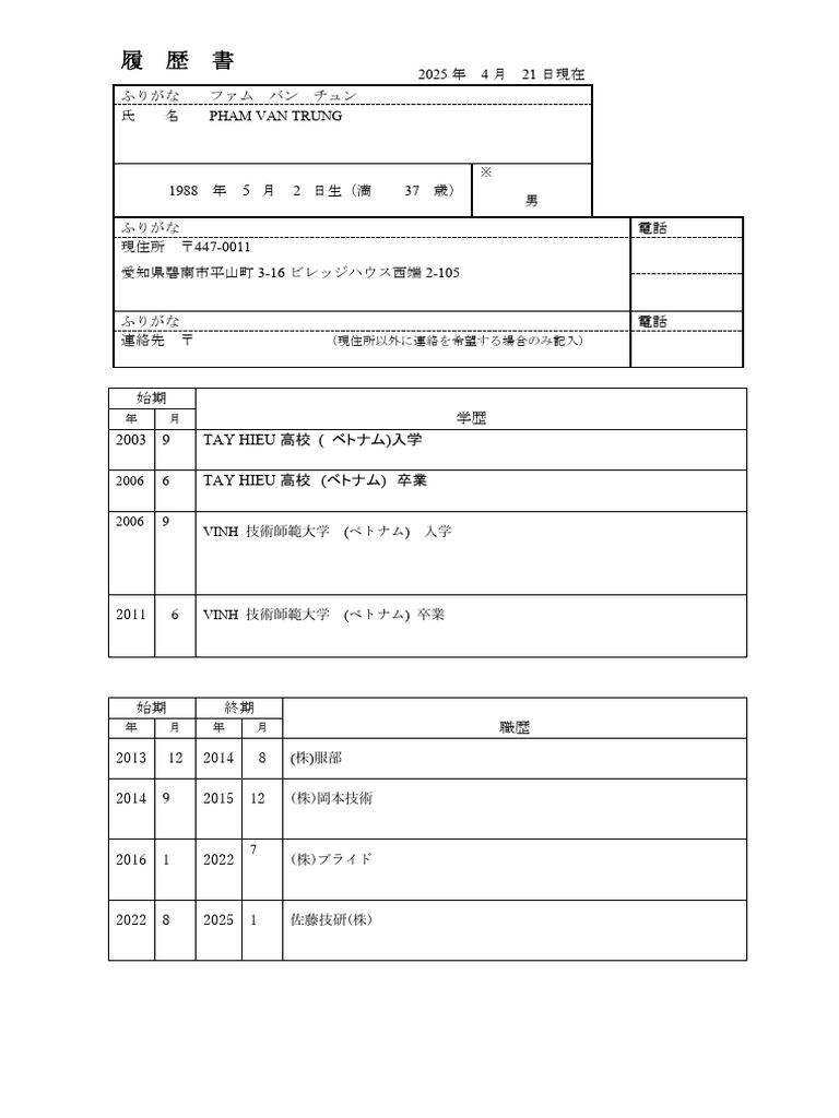 2025 4 21 Pham Van Trung | PDF