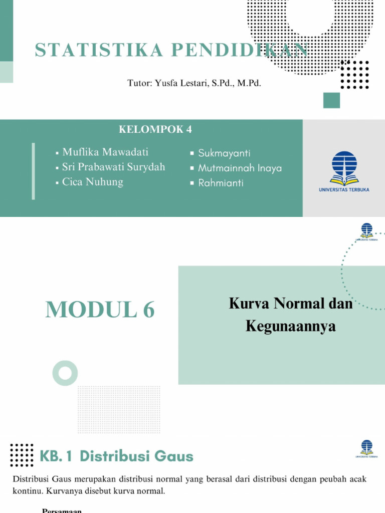 PPT Klp 4 Statistika Pendidikan | PDF