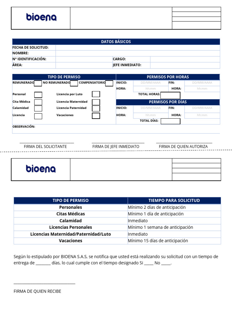 B Dag F 003 Permisos Laborales 04-03-2025 | PDF