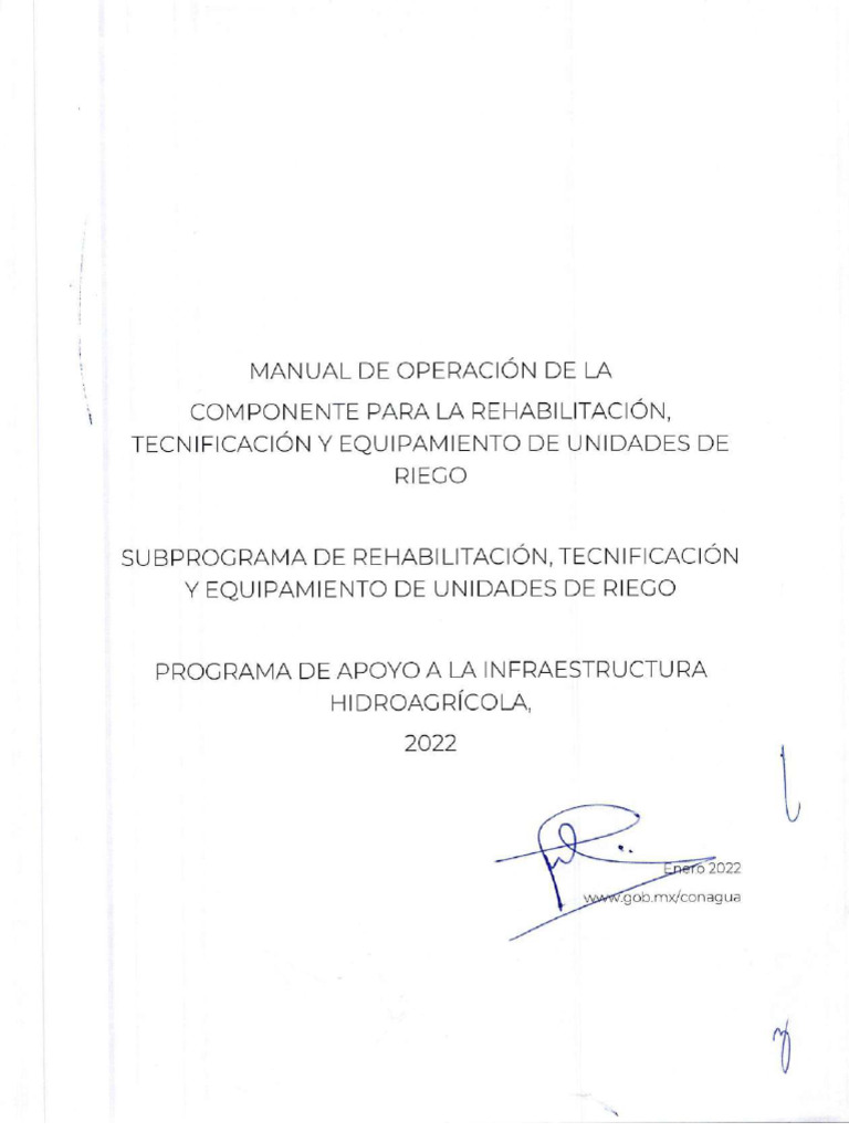 Manual de Operaci N de La Componente para La Rehabilitaci N Tecnificaci N y Equipamiento de ...