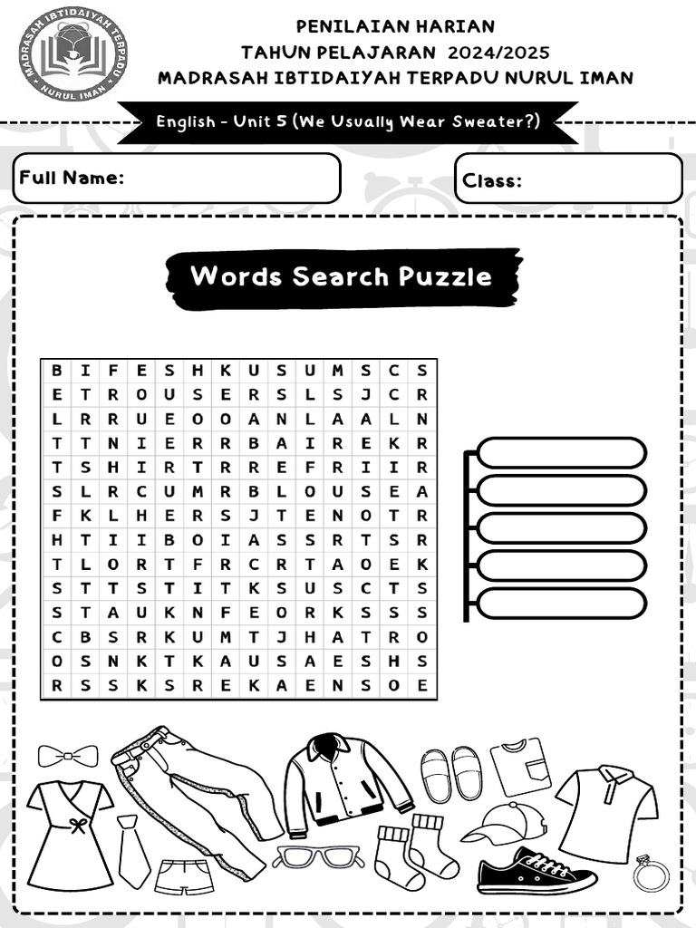 Worksheet Bahasa Inggris Tentang Clothes and Farm Animals | PDF | Lamb ...