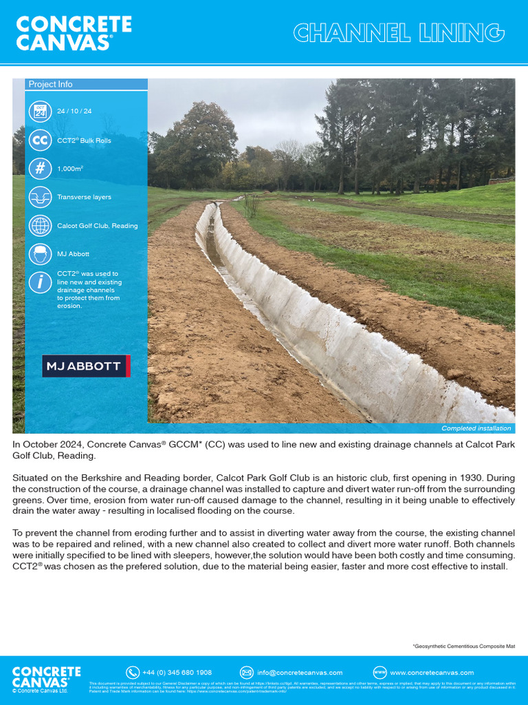 CCT Channel Lining - Calcot Golf Club, Reading | PDF | Implied Warranty ...