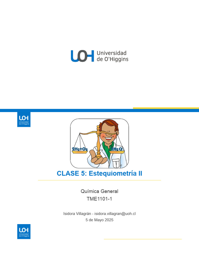 Clase 6 Estequiometr A II | PDF | Equilibrio químico | Reacciones químicas