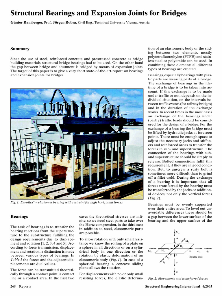 Structural Bearings and Expansion Joints For Bridges | PDF | Bearing ...