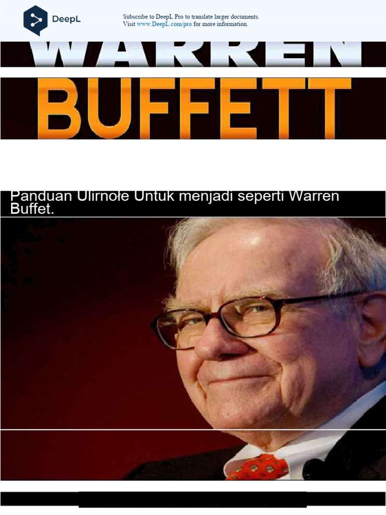 Ulirnołe: Panduan Untuk Menjadi Seperti Warren Buffet. Mengikuti Cara Wcirren Ala Warren Buffett ...