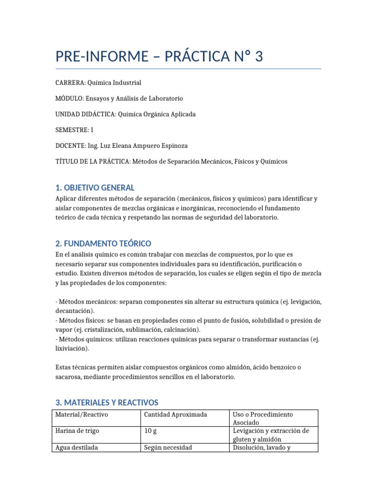 PreInforme_Practica3 | PDF | Química | Laboratorios