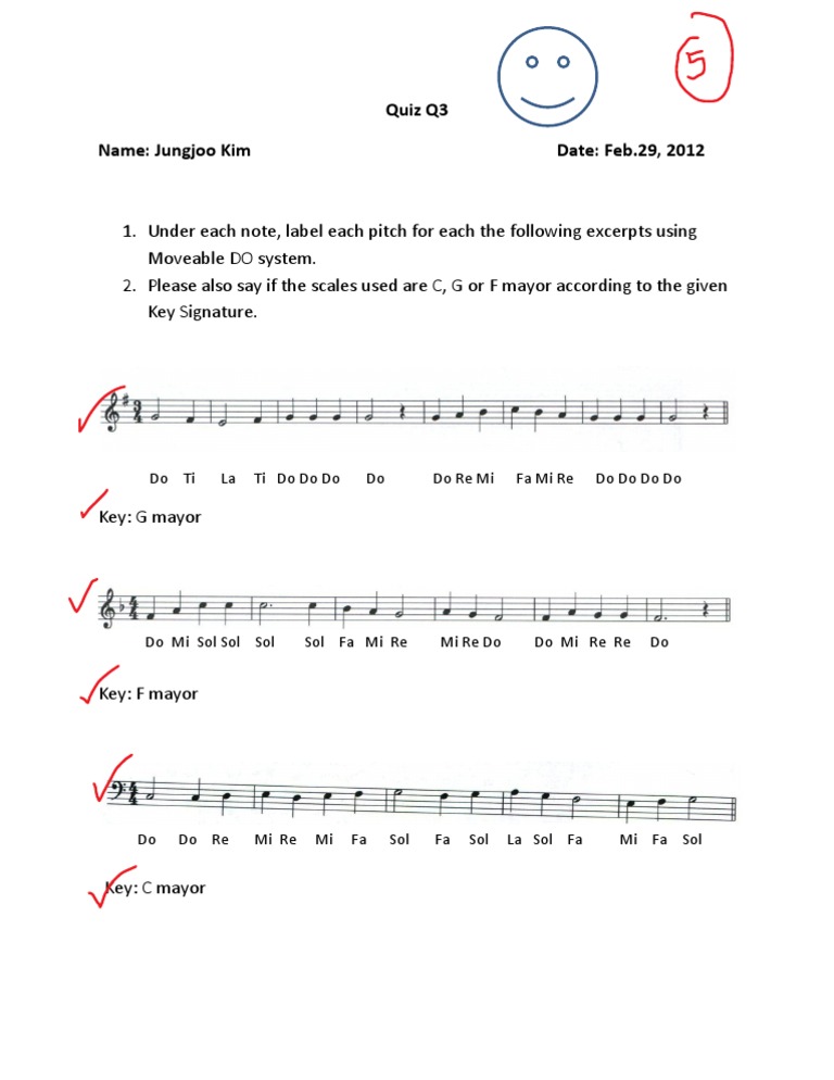 Music Theory Quiz: Moveable DO System | PDF