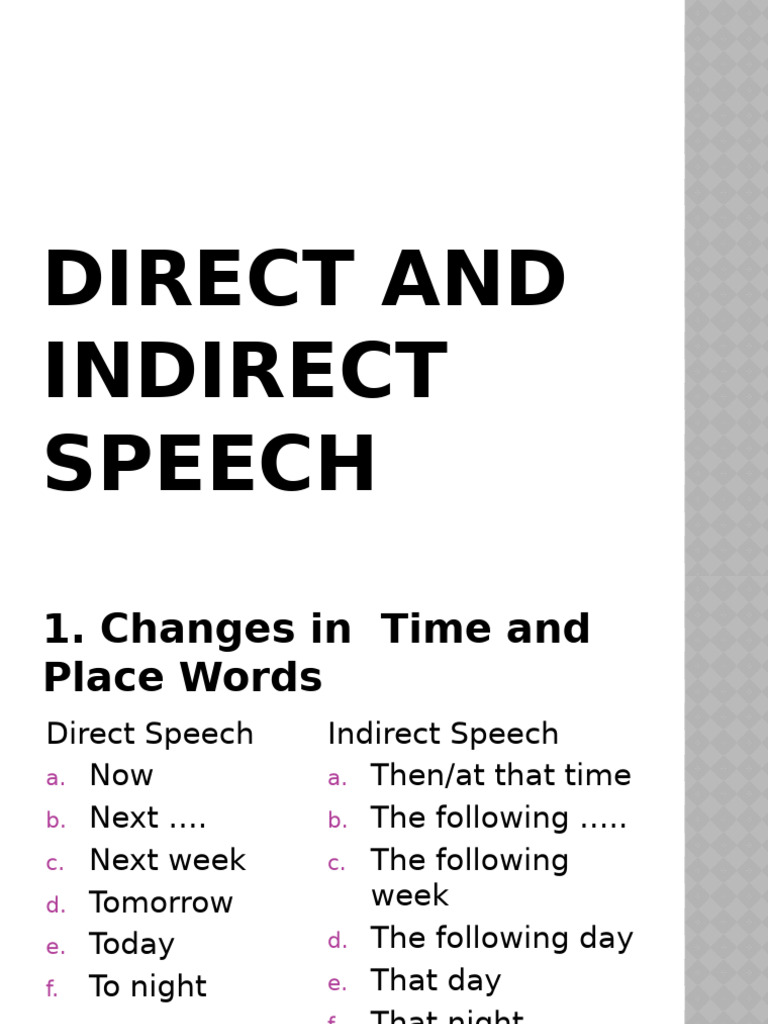 Direct and Indirect Speech X 2025 | PDF | Perfect (Grammar ...