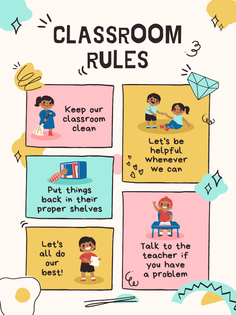 Handdrawn Classroom Rules Poster | PDF
