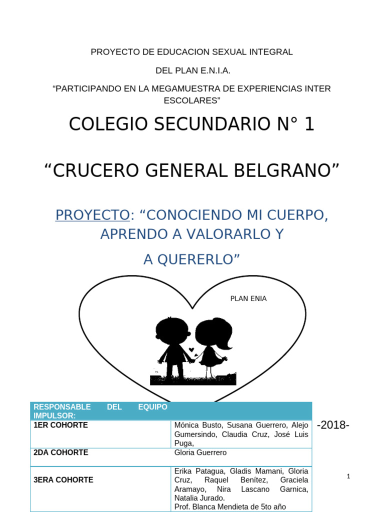 Proyecto Enia | PDF | Educación sexual | Sexo