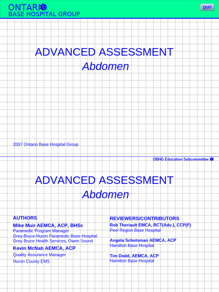 016 OBHG Abd Assessment - 12 - 2006 | PDF | Abdomen | Urinary Tract ...
