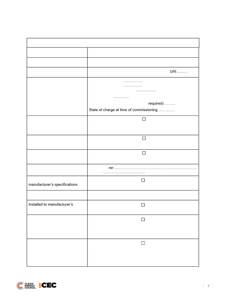 Battery System Commissioning Checklist | PDF | Electricity | Electrical ...